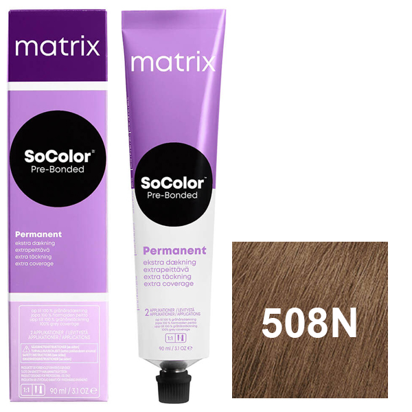 Купить Matrix SoColor Pre-Bonded - Перманентный краситель, 508N светлый ...